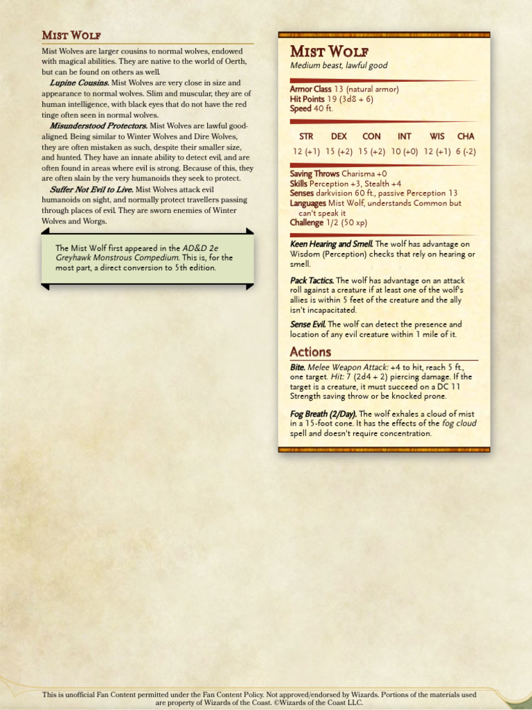 Mist Wolf | PDF