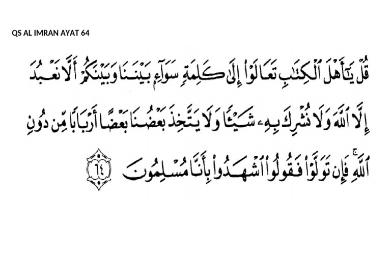 QS Al Imran Ayat 64 | PDF