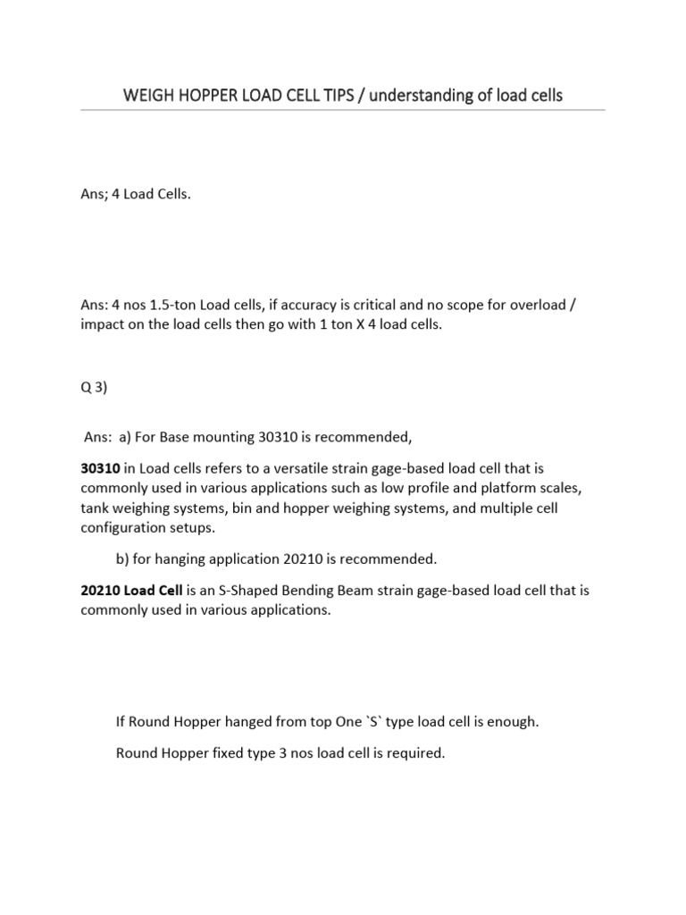 Animal Feed Mills Tips For Load Cells Weigh Hopper 1722928937 | PDF