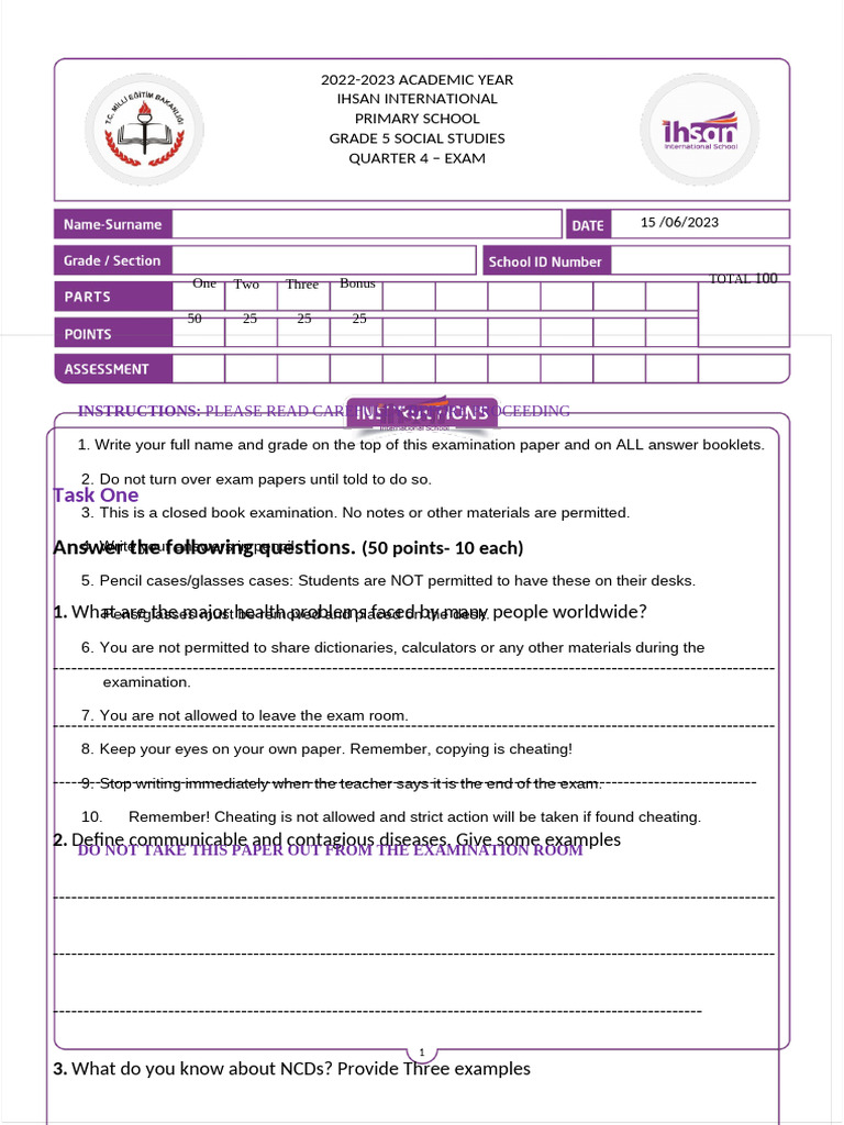 Social Studies Exam, 2023 | PDF