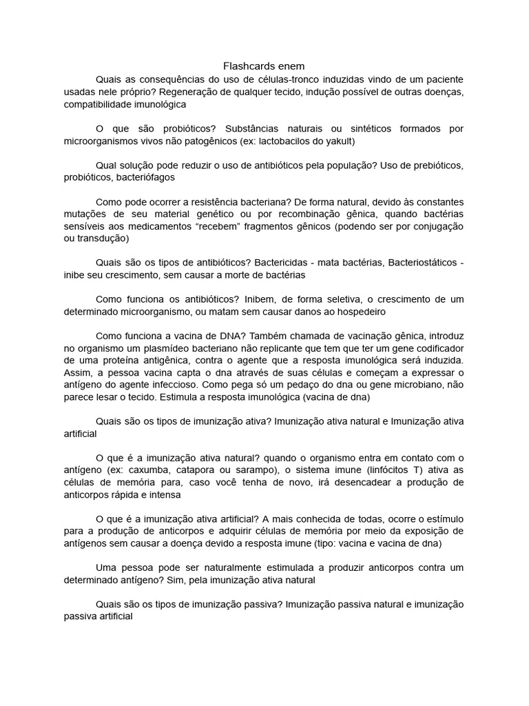 Meus Flashcards Enem - @noragaistudies | PDF