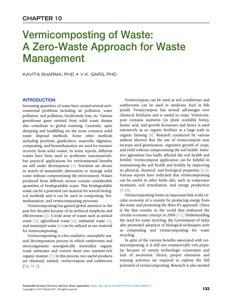 Sustainable Resource Recovery and Zero Waste Approaches | PDF