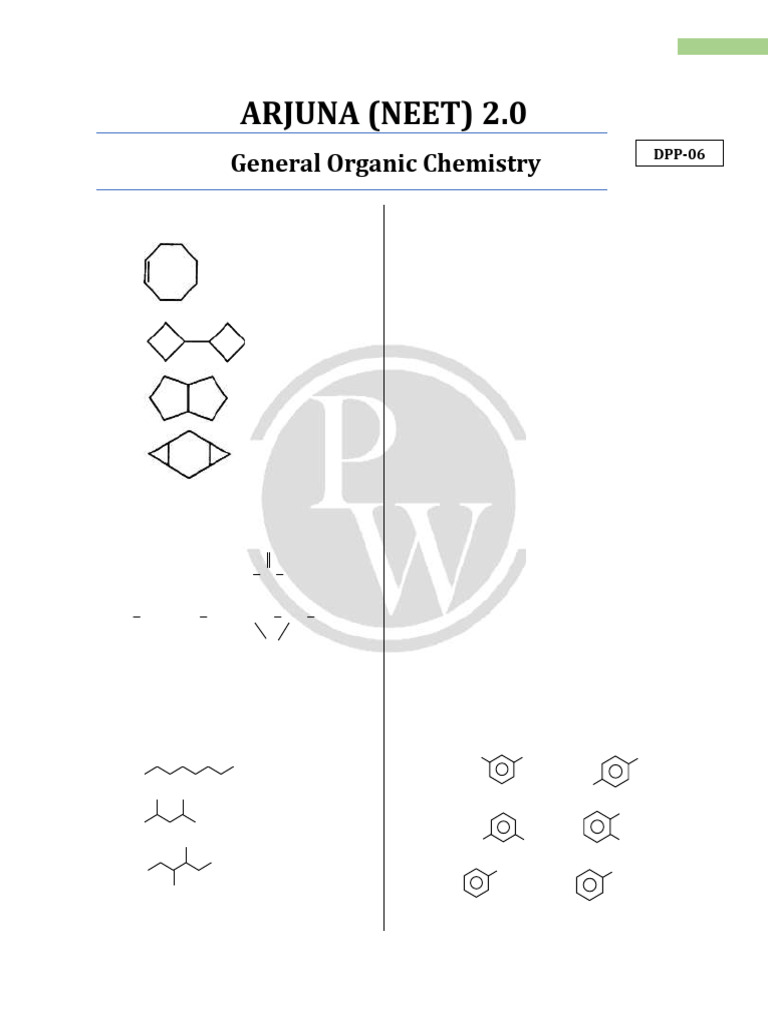 General Organic Chemistry - DPP-06 (Extra DPP) | PDF