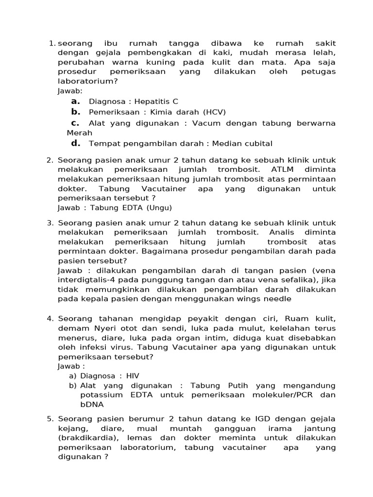 Kasus Utek Plebotomi 2024 | PDF