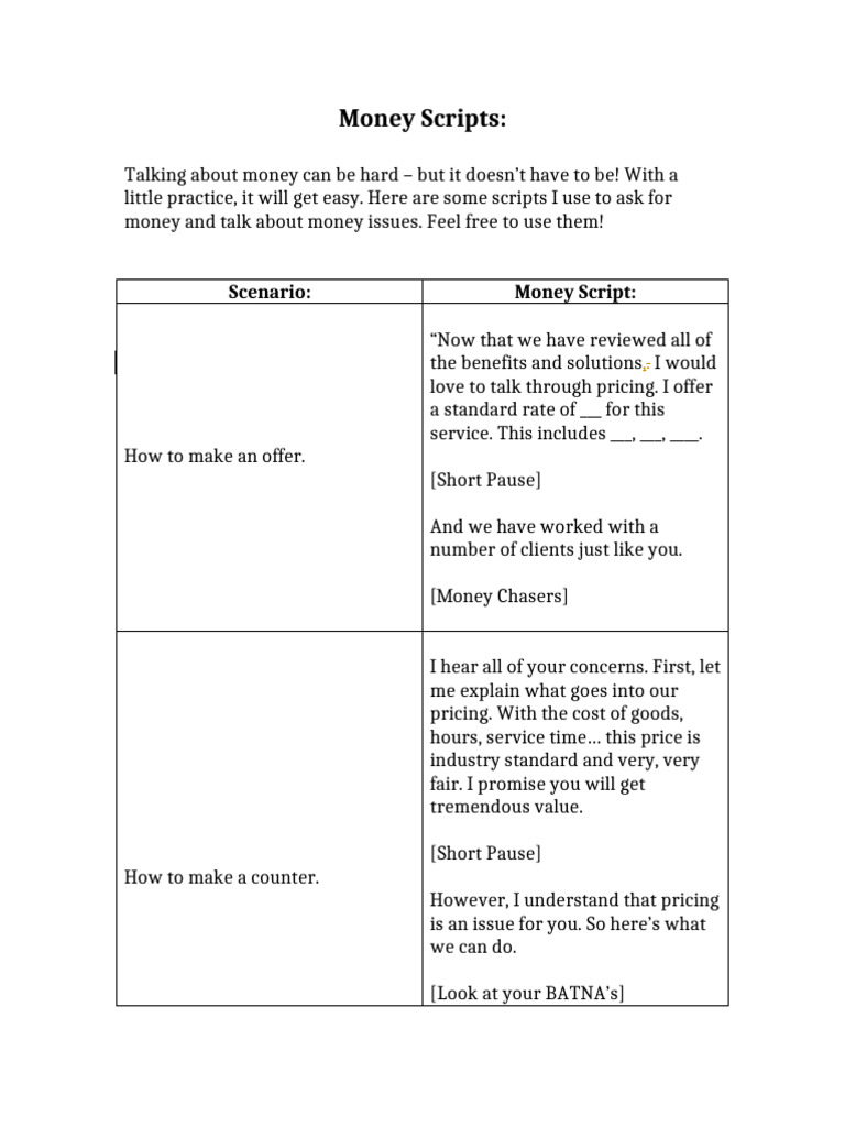 (@or3kii) Money Scripts Edited | PDF