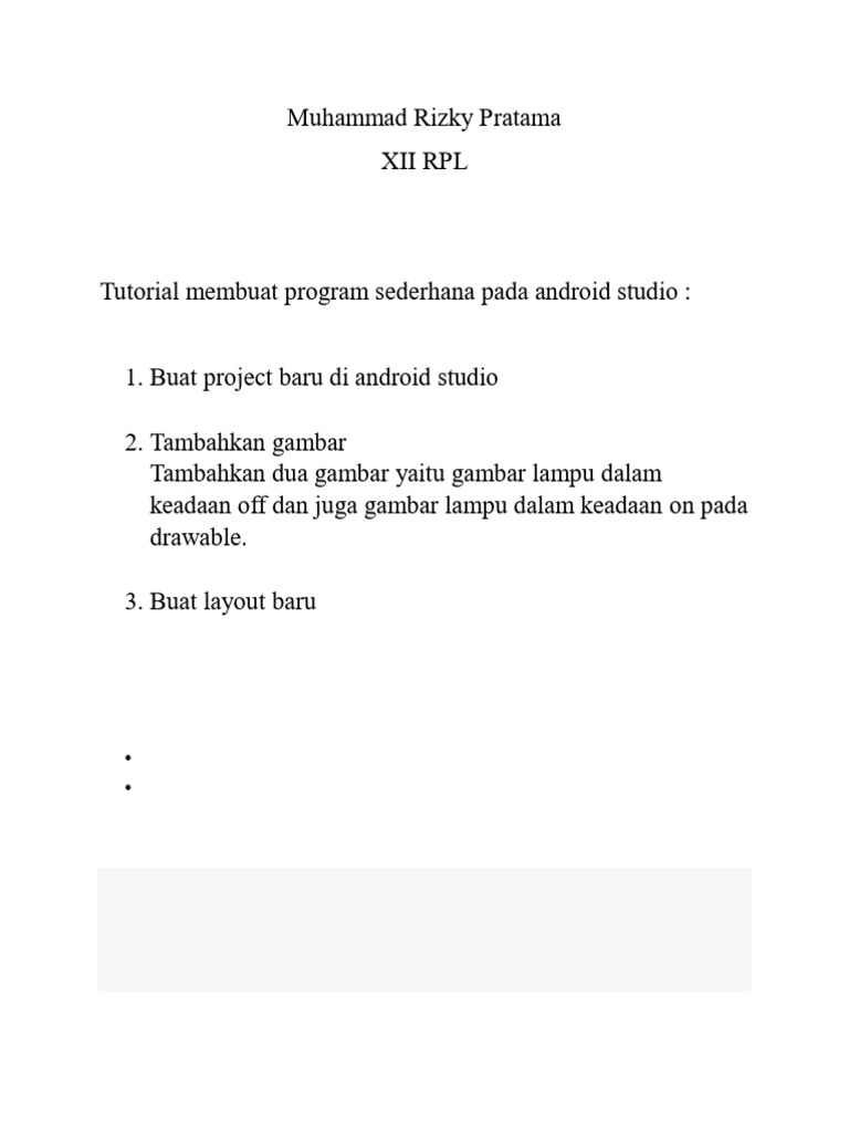 Tutorial Membuat Program Sederhana - M. Rizky P. | PDF