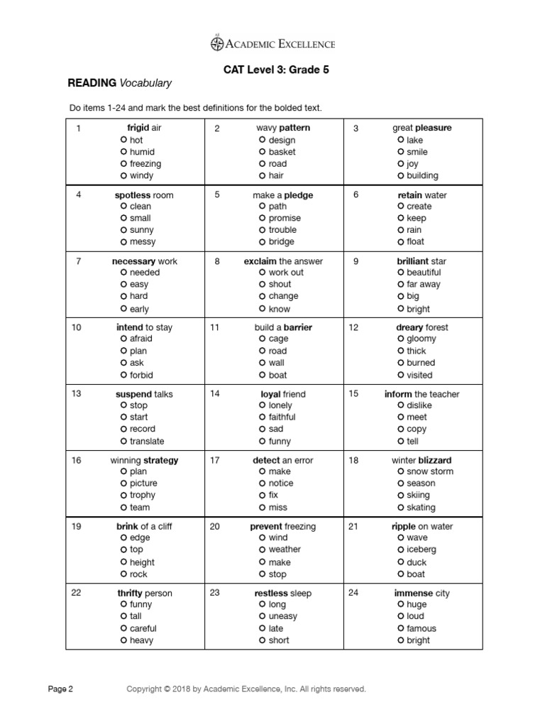 Reading Worksheets Grade 5 | PDF