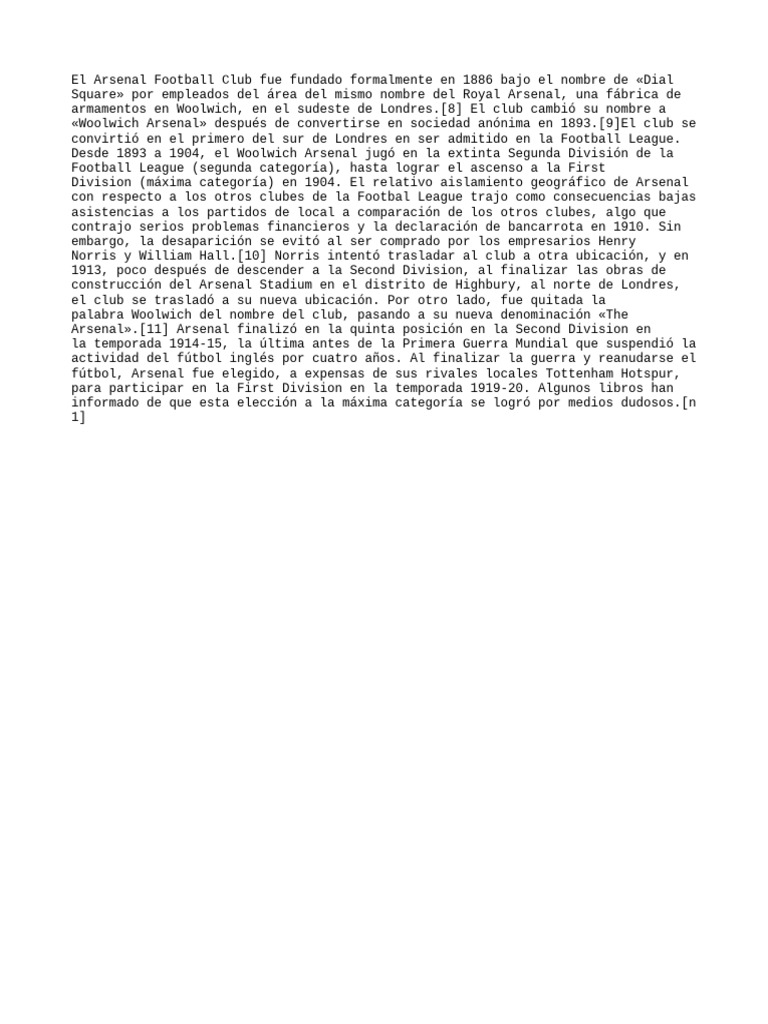 Arsenal Historia | PDF