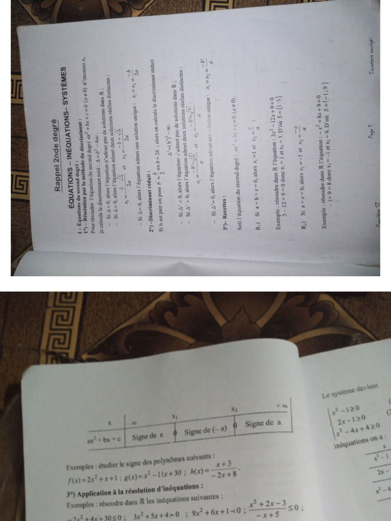 Mathématiques 1ére s2 Exercice Corrigé | PDF