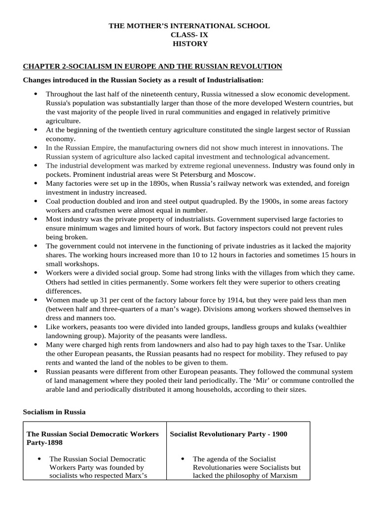 Russian Revolution Notes | PDF