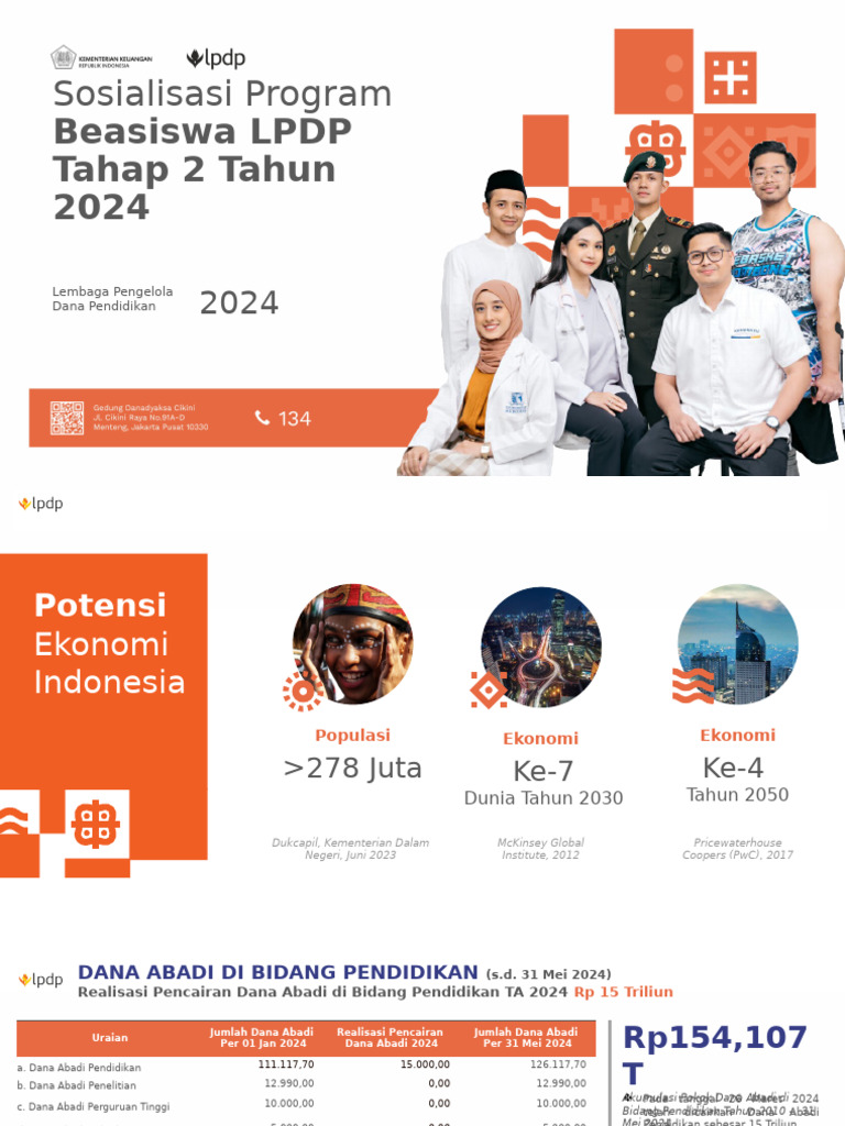LPDP - Sosialisasi All Beasiswa LPDP Tahap 2 Tahun 2024 | PDF