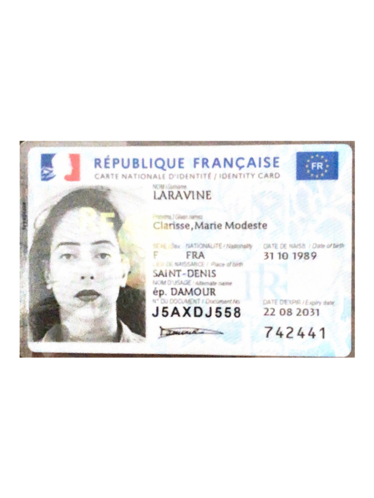 Carte Nationale D'identité Identity Card | PDF
