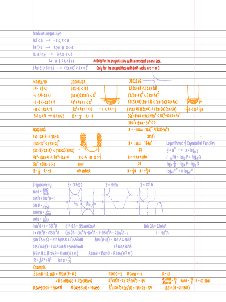 Alevel Maths Revision Pdf