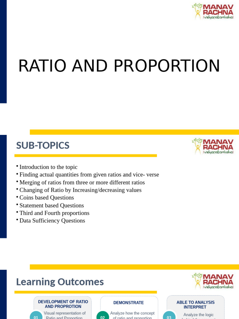 Ratio, Proprotion, Partnership, Mixture and Alligations - Updated | PDF