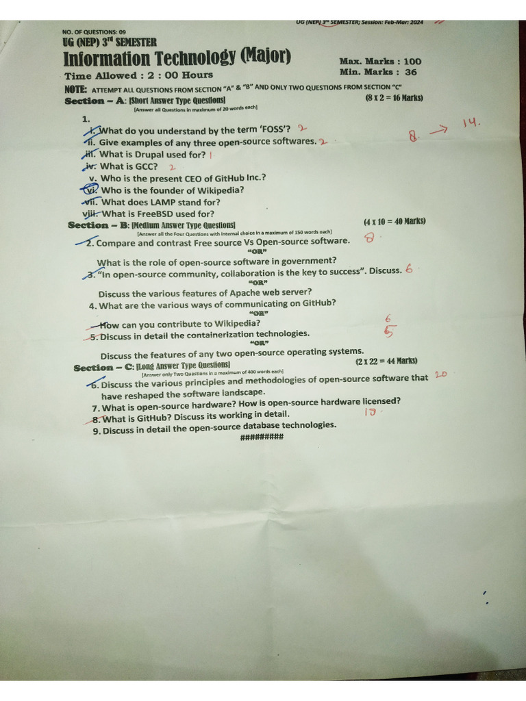 3rd Sem Question Papers | PDF