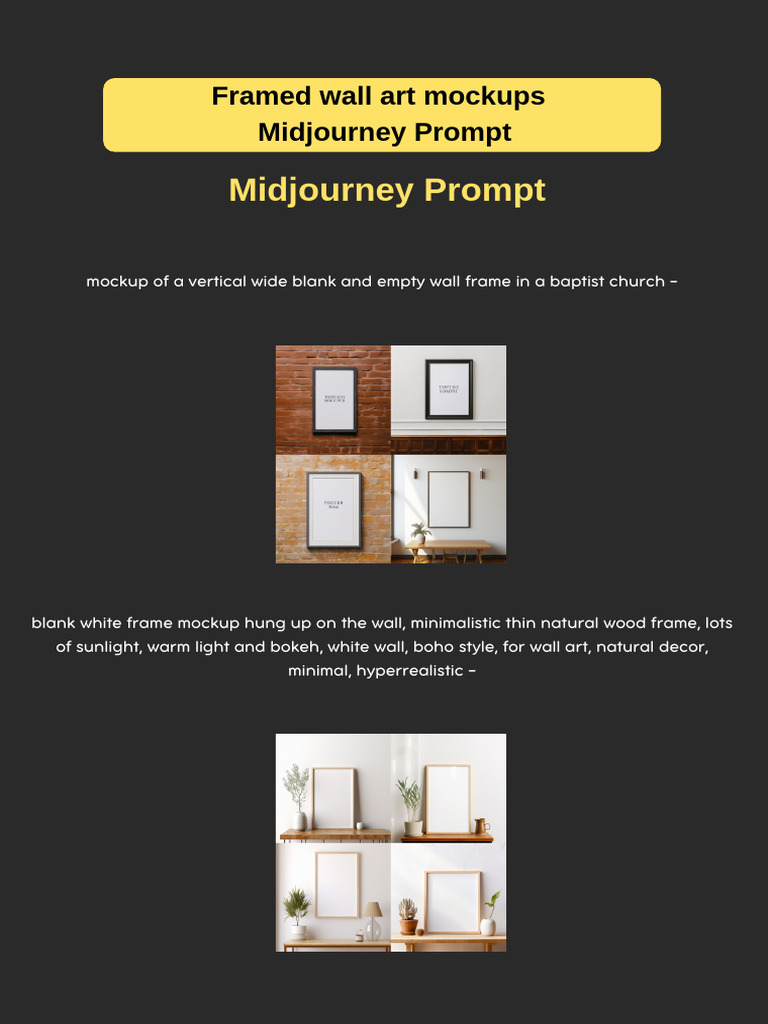 Framed Wall Art Mockups | PDF