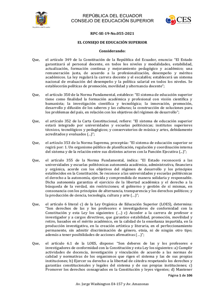 Codificado RPC SE 19 No 055 2021 | PDF