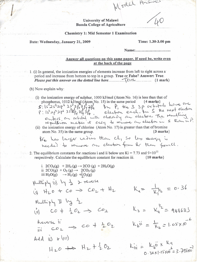 Chemistry Questions | PDF
