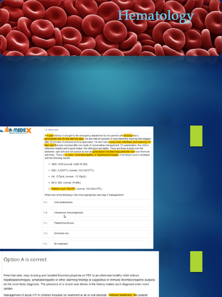 Amedex Hematology With Explanation | PDF