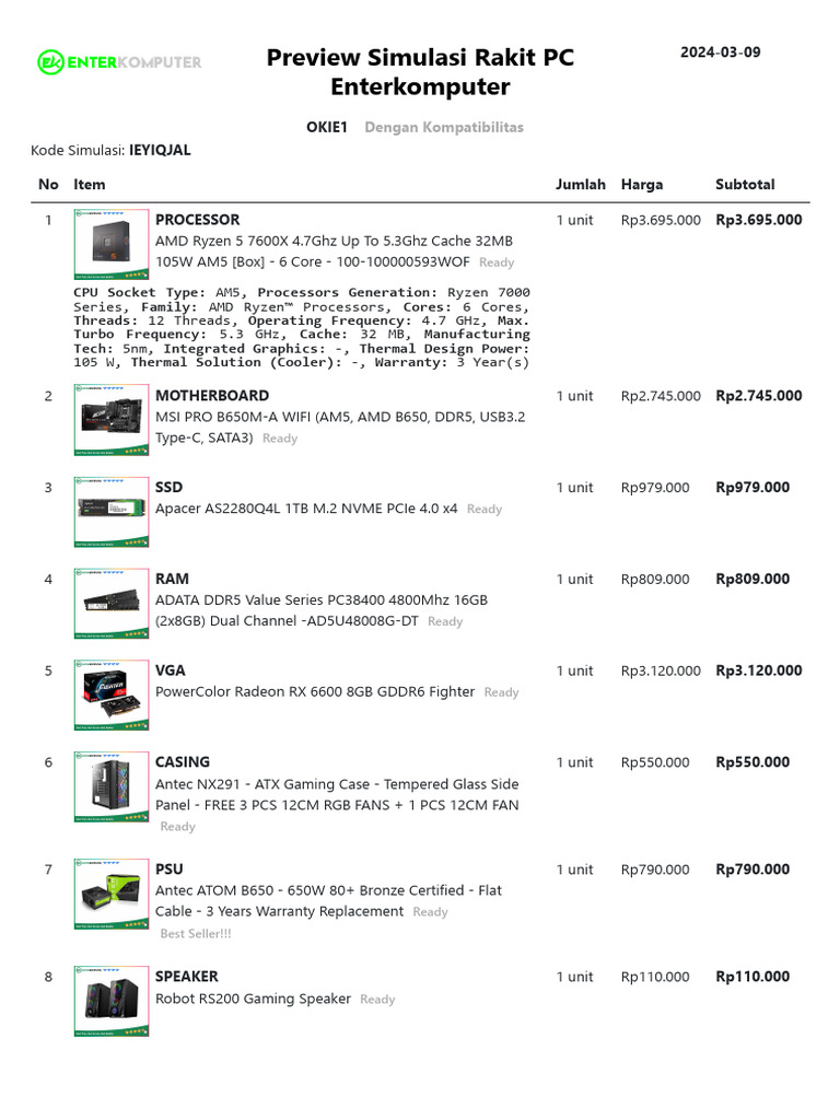 Simulasi - OKIE1 | PDF