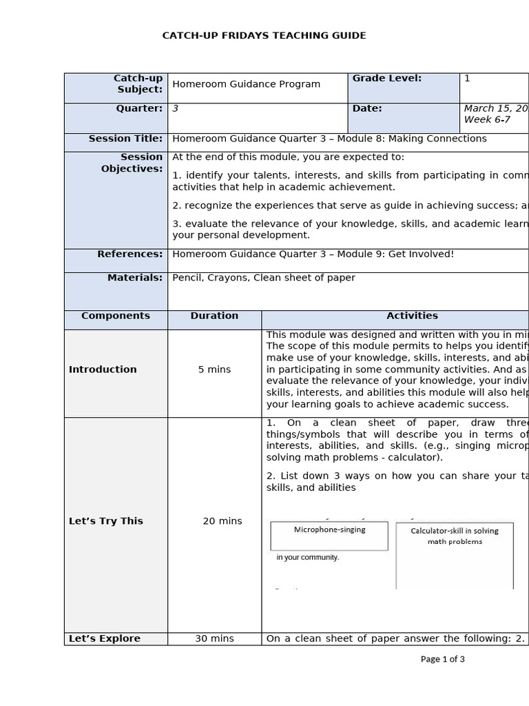 Week-6-7-Hgp-Dll-Teaching-Guide-Grade 6 | PDF | Cognition | Learning