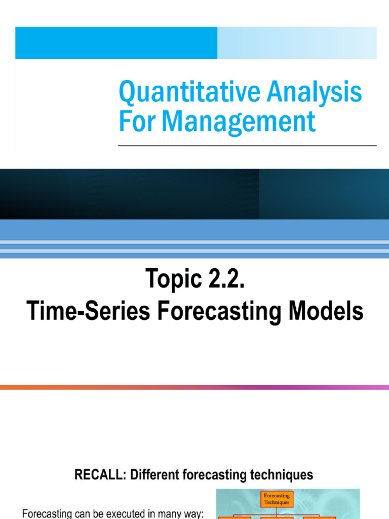 Management Science - Module 2.2 Forecasting Models | PDF