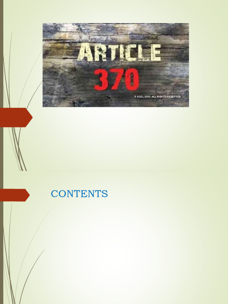 Abrogation of Article 370 | PDF