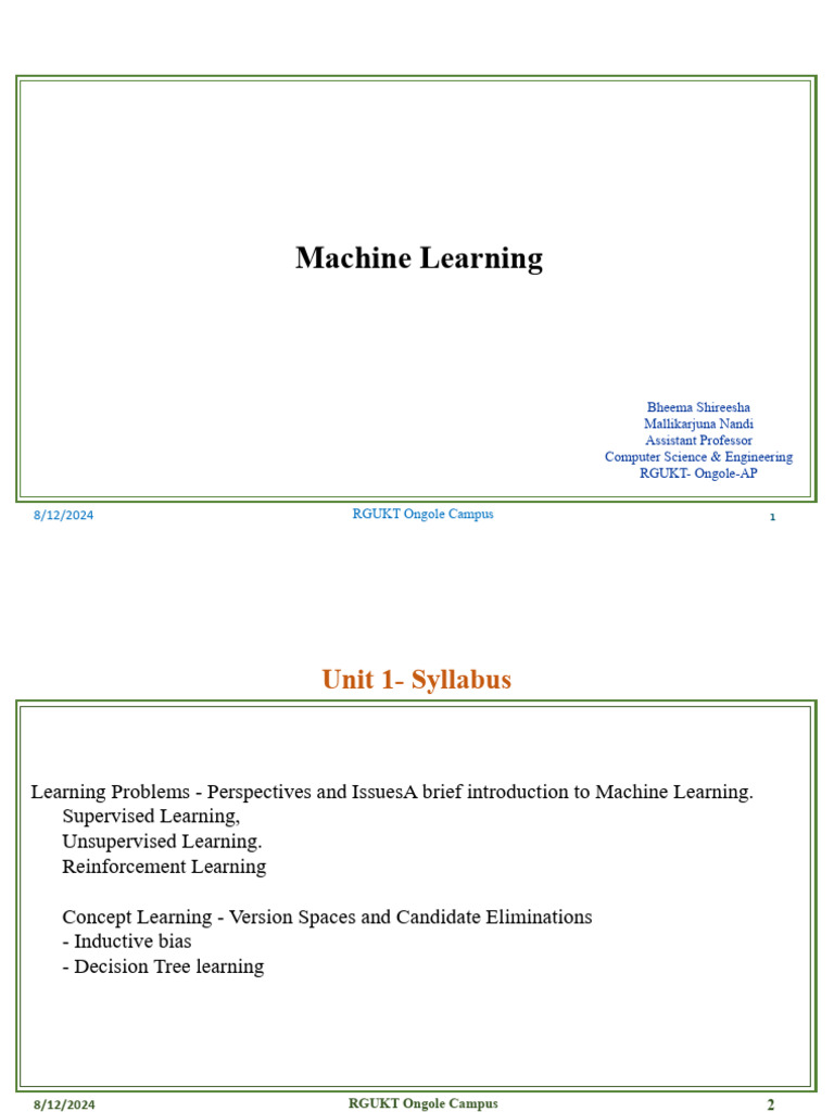 ML Notes | PDF