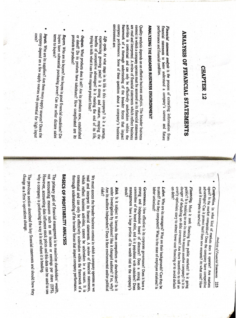 Analysis of Financial Statements | PDF