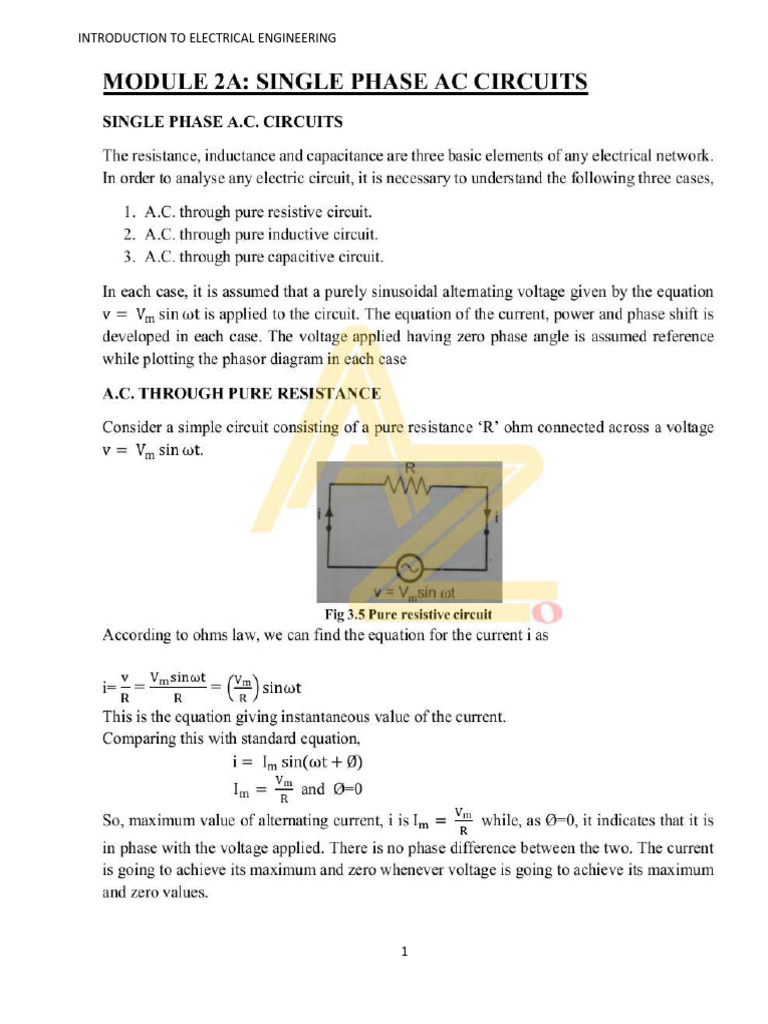 AC Circuits (Single Phase) | PDF