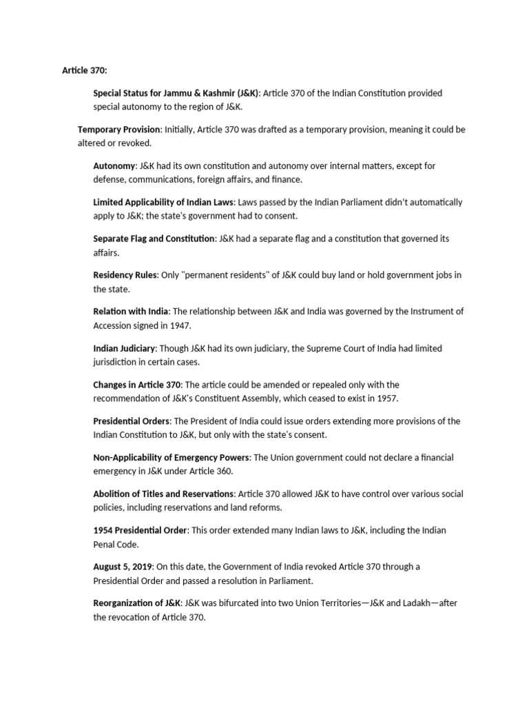 Article 370 | PDF