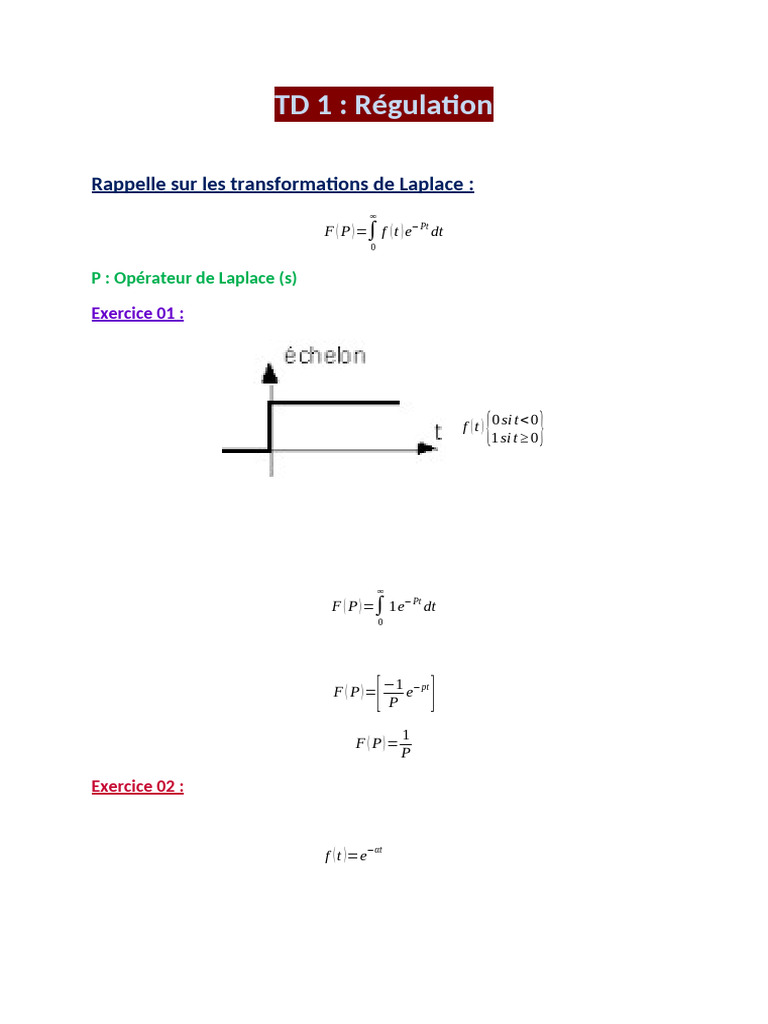 TD 1 Régulation | PDF