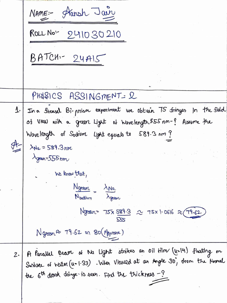 Physics Assingment 3 | PDF