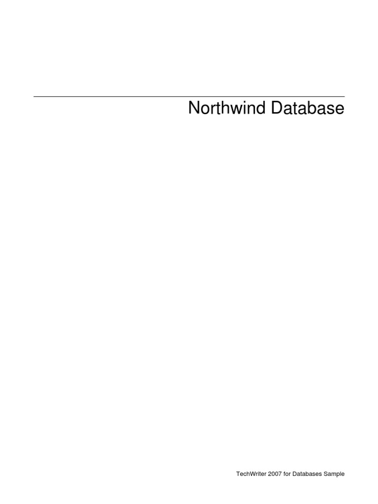 North Wind | PDF | Database Index | Computer Data