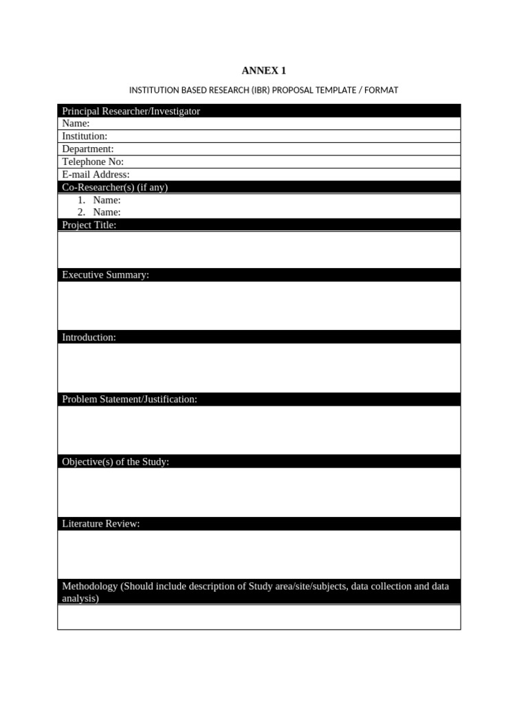 Tetfund Ibr Annexure I | PDF