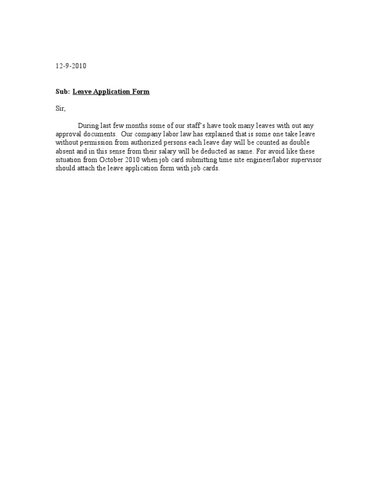 Mandatory Leave Application Policy | PDF