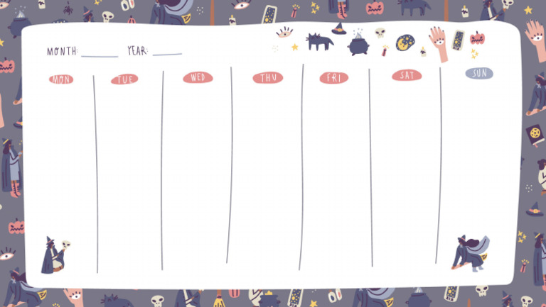 Witchy Weekly Calendar | PDF