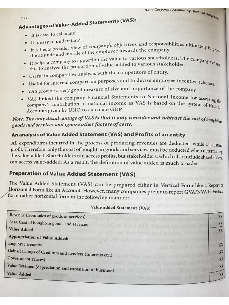 16 May. Advantages of Value Added Statements | PDF