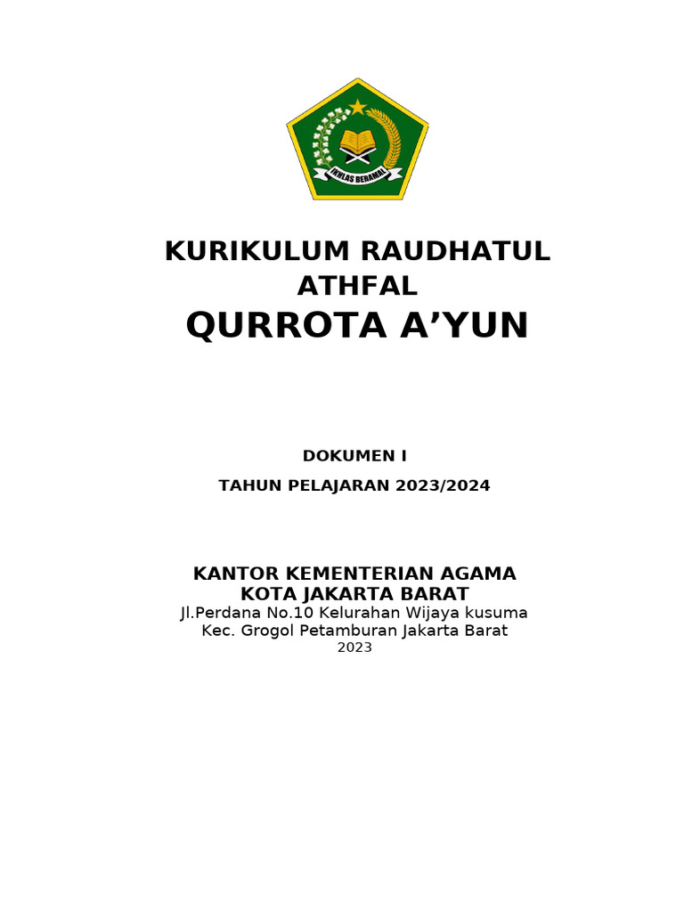 Kurikulum Ra Qurrota A'yun | PDF