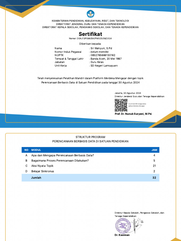 Sertifikat PBD Sri | PDF