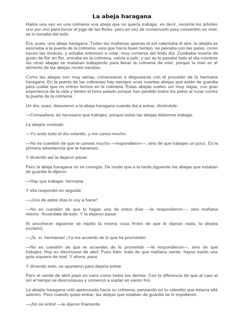 La abeja haragana | PDF