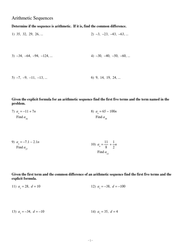 Arithmetic+Geometric Sequences | PDF