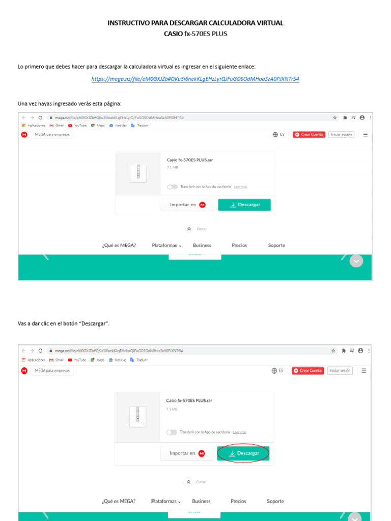 Instructivo para Descargar Calculadora Virtual | PDF