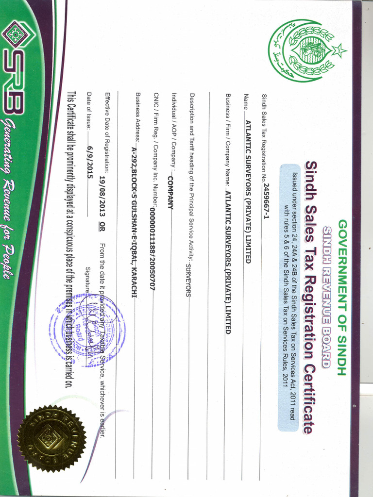 Sindh Sales Tax | PDF