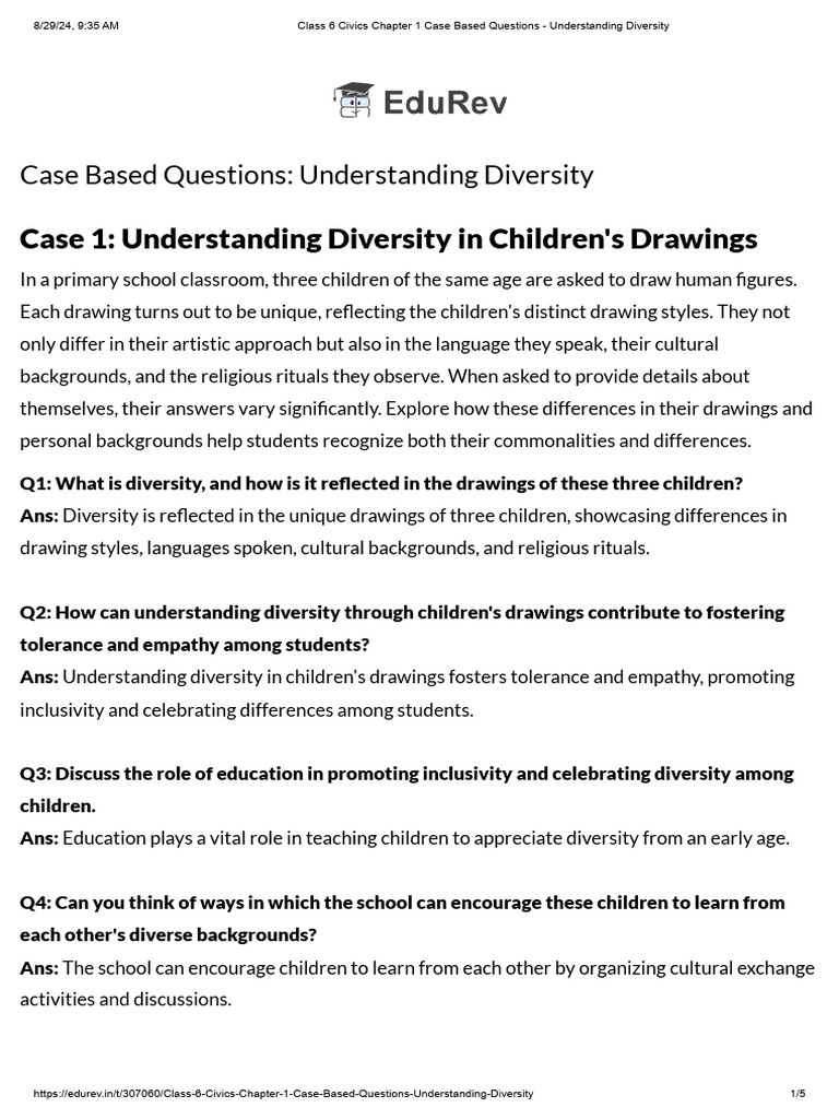 Case Based Questions - Understanding Diversity | PDF