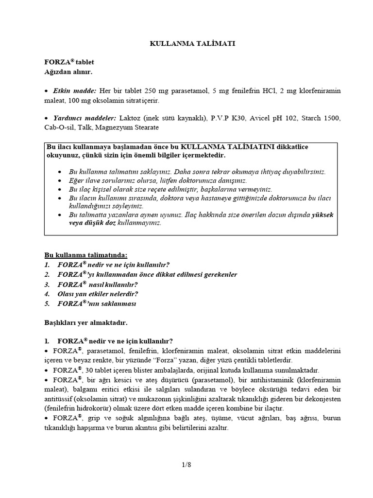 TİTCK KT FORZA TABLET - PDF - Aff1b5e2 A18f 4f19 9a35 E008d07d70cb | PDF | Wellness