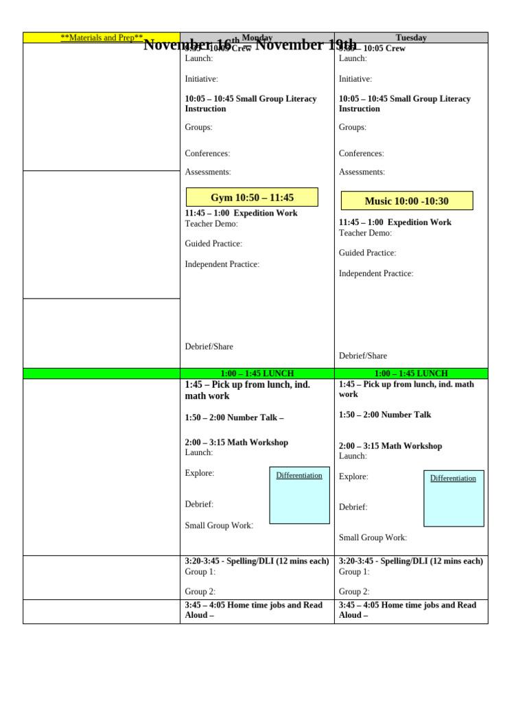 Daily Plans Template 2 | PDF