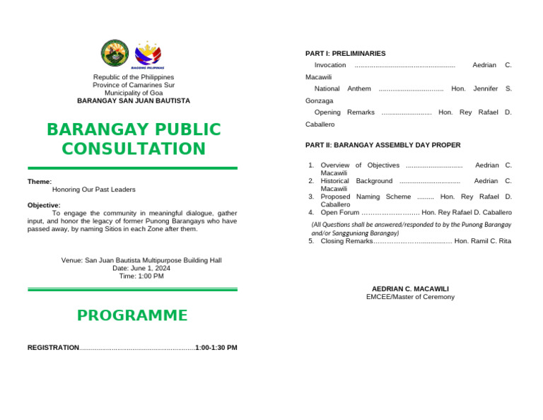 Invitation Barangay Public Consultation | PDF | Travel