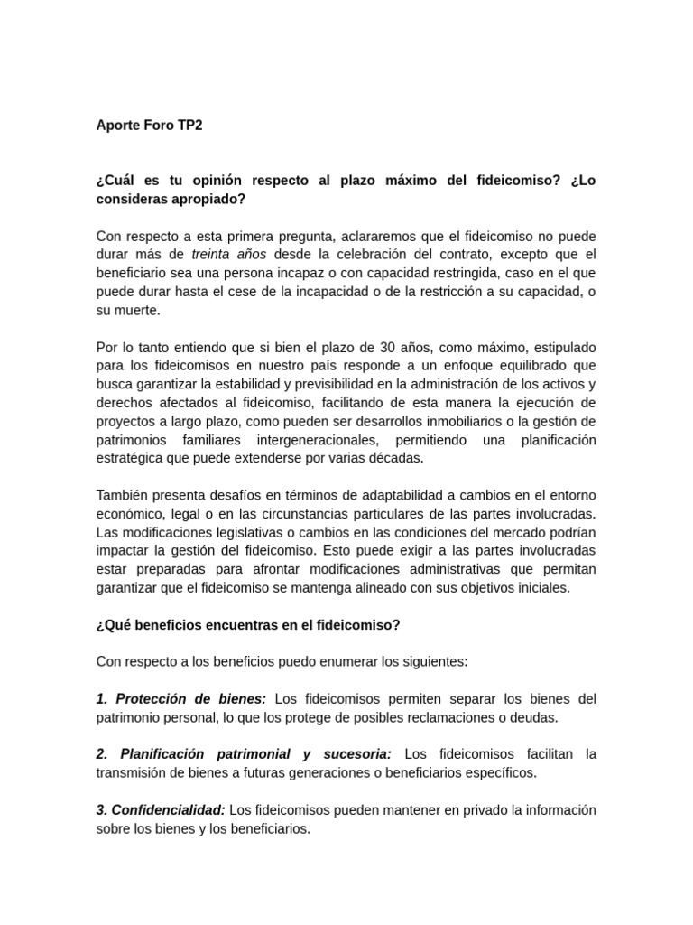 Aporte Foro TP2 Contratos | PDF