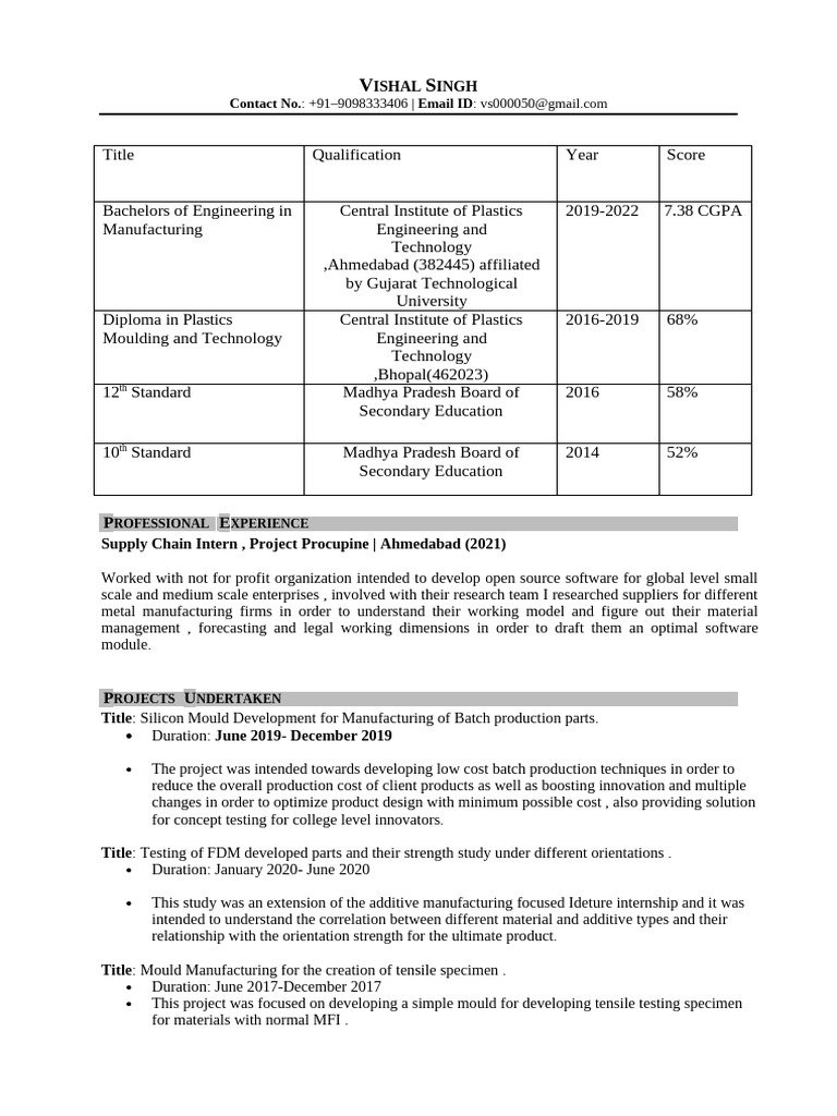 Vishal Resume | PDF